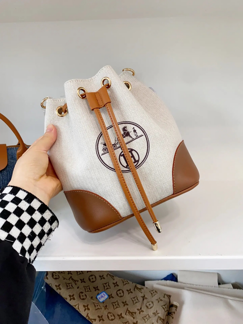 Upcycled Hermès Dust Bag Bucket Bag