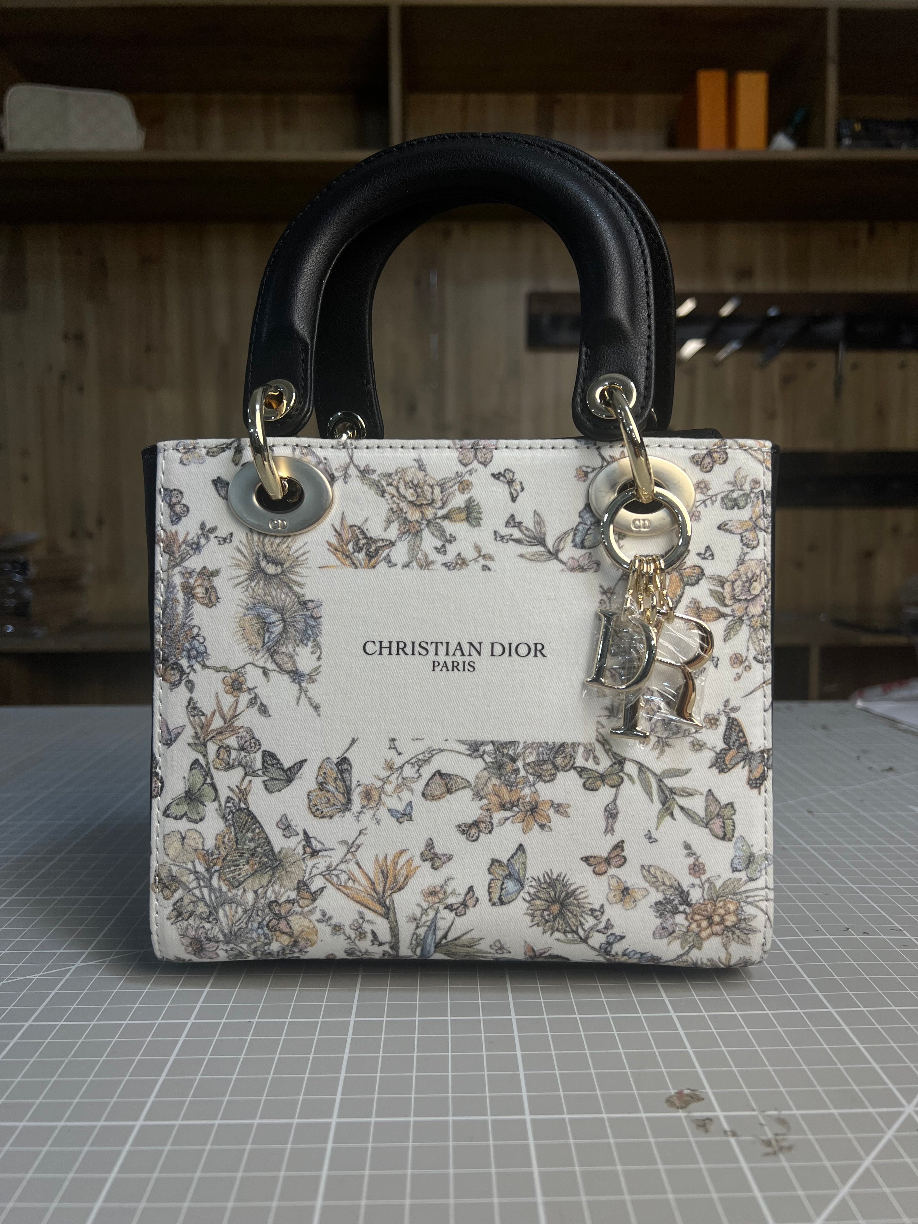 Upcycled Floral Elegance: Dior Dust Bag Transformed into a Lady Dior-I